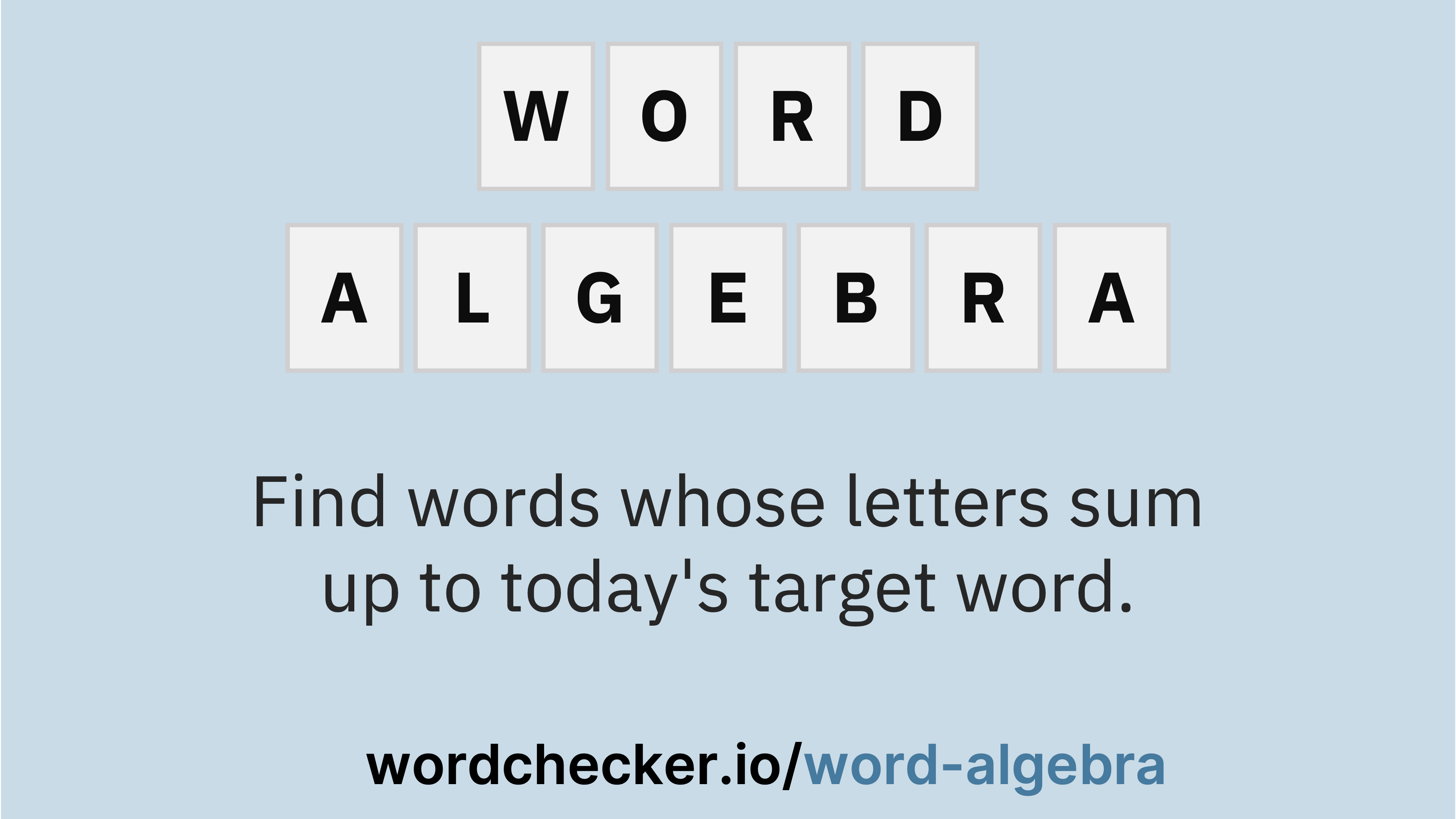 Word Algebra - A Word Game Combining Wordplay With Maths - Word Checker