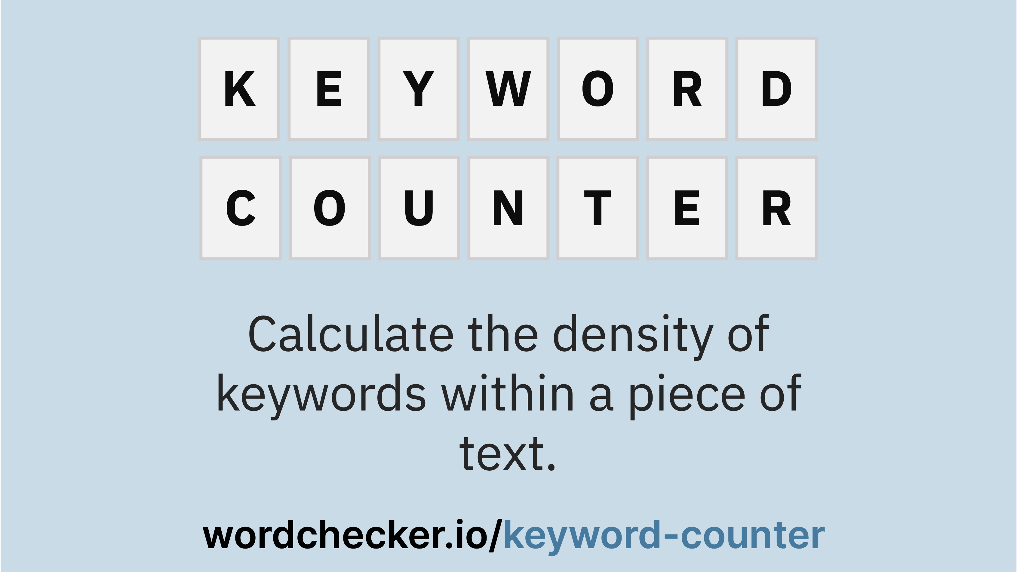 Keyword Density Counter - Word Checker